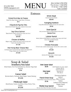 Menu | The Angry Goat